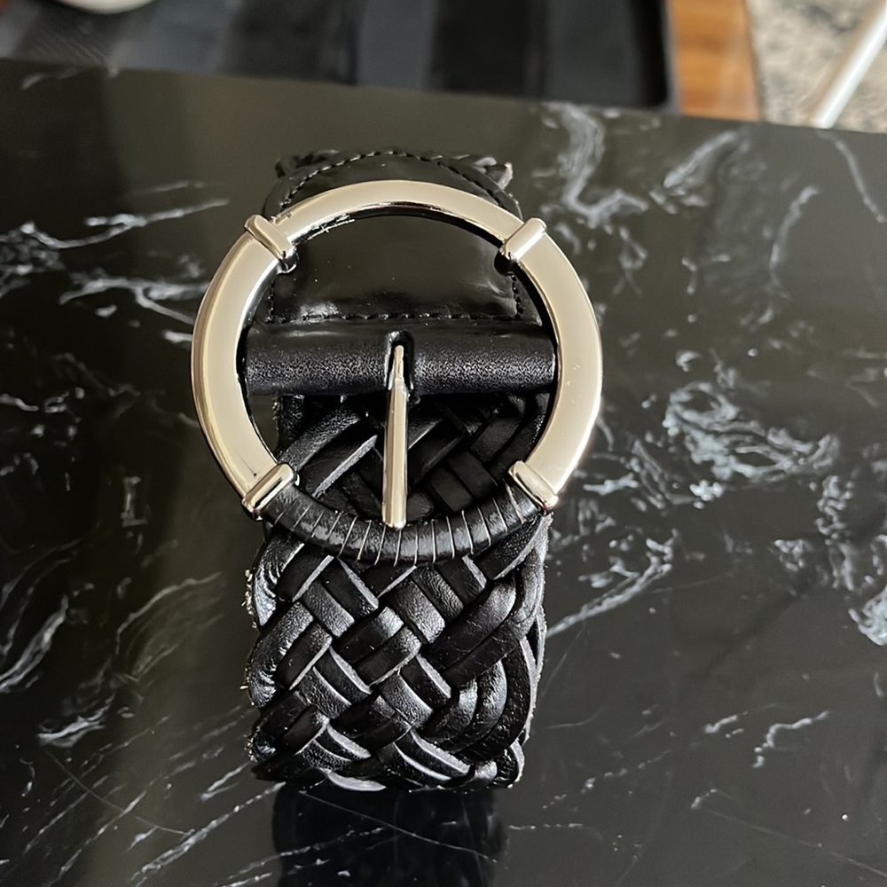 Talbots Genuine Braided Leather Belt With Rounded Met… - Gem